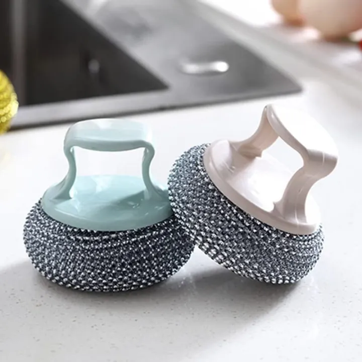 OKS Stainless Steel Brush Scourer With Handle Wire Washing Cleaning ...