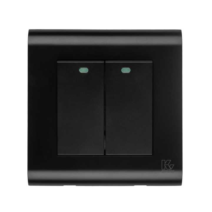 Modular Jet Black 2Gang 1way Switch | Daraz.lk