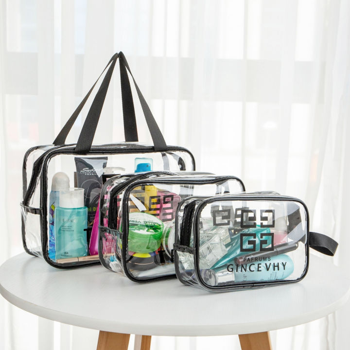 1PCS-Transparent Pvc Material Travel Bag Airport Waterproof Cosmetics ...