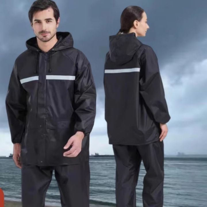 Storm Protection Oxford Cloth Waterproof Rain Poncho Hooded Design One ...