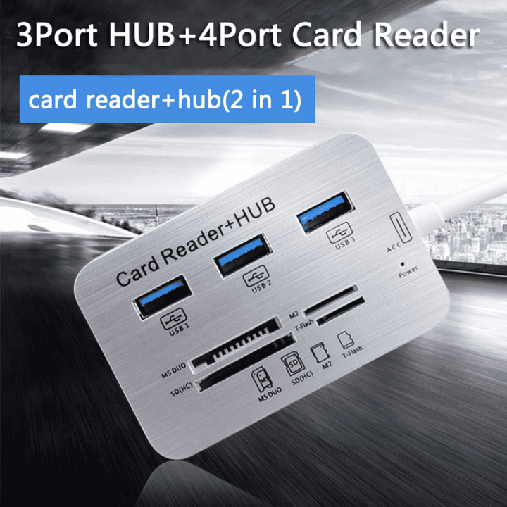 Anedshaop 3 Port USB 3.0 Hub MS SD M2 TF Multi-In-1 Memory Card Reader ...