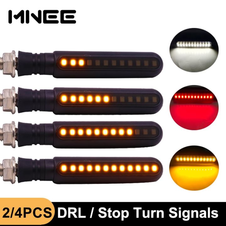 【2 LED Red Stop Signal Light Flowing Water Flashing Lights Tail Flasher ...