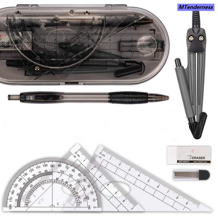 MTenderness 8PCS Student Supplies with Shatterproof Storage Box Math ...