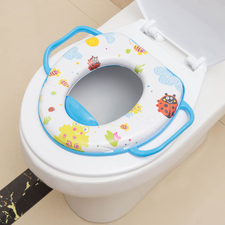 Kid's Safe Potty Soft Toilet Seat - with safety handle - Baby Commed ...