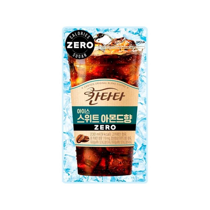 LOTTE CANTATA ICED ALMOND AMERICANO ZERO SUGAR 230ML. KOREAN COFFEE ...