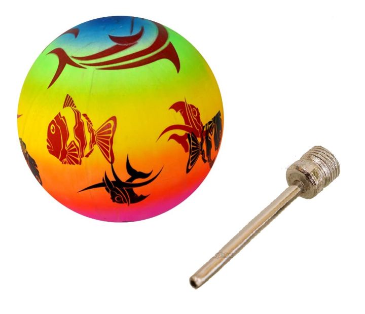 VALVE ADAPTER With Inflatable Beach Balls Rainbow Bouncy Balls Colorful ...