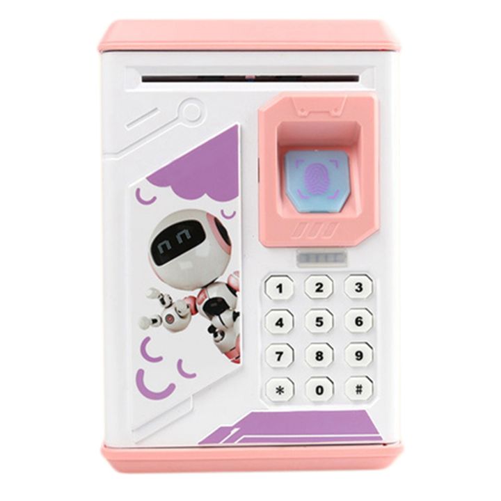 Electronic Piggy Bank Password Fingerprint Money Box With Music,Pink ...