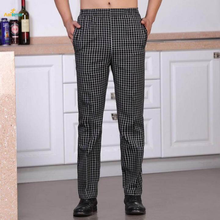 Chef Baggy Pants, Chef Uniform, Cook, Culinary Appare Black plaid 5XL ...