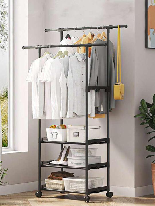 Stainless Steel Double Pole Clothes Hanger Heavy Duty Garment Drying ...