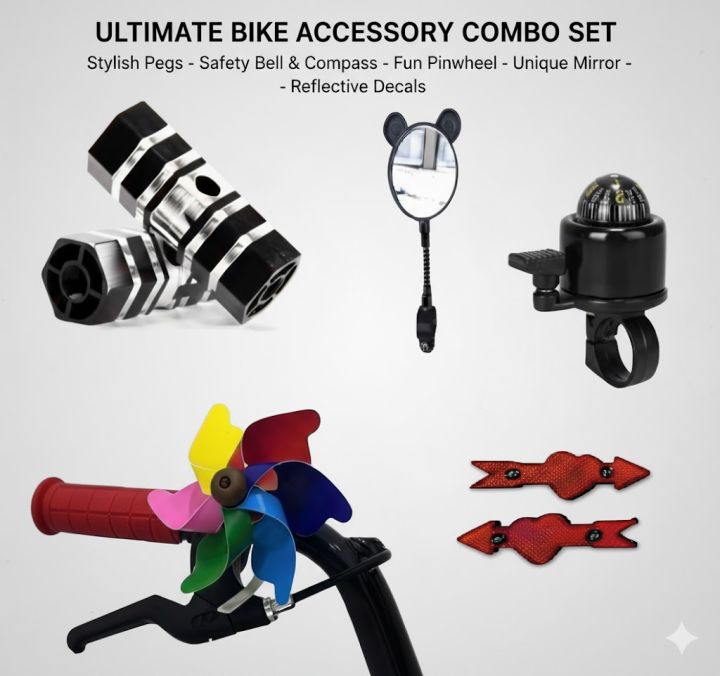 Bicycle Accessories Combo Set, 2 pcs Footrest Peg, 2 pcs Wheel ...