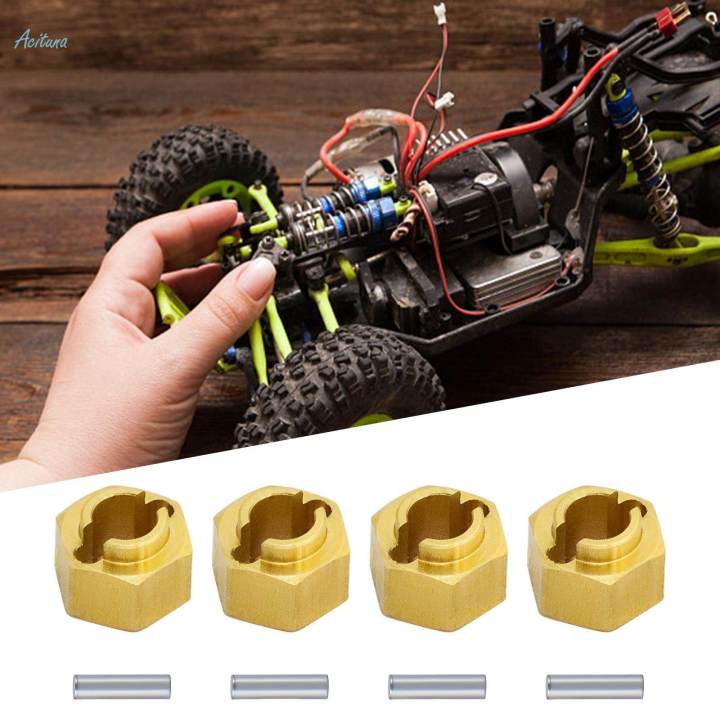 4x RC Hex Wheel Hubs Wheel hex Adapter Brass Wheels hex RC hex , 4mm ...