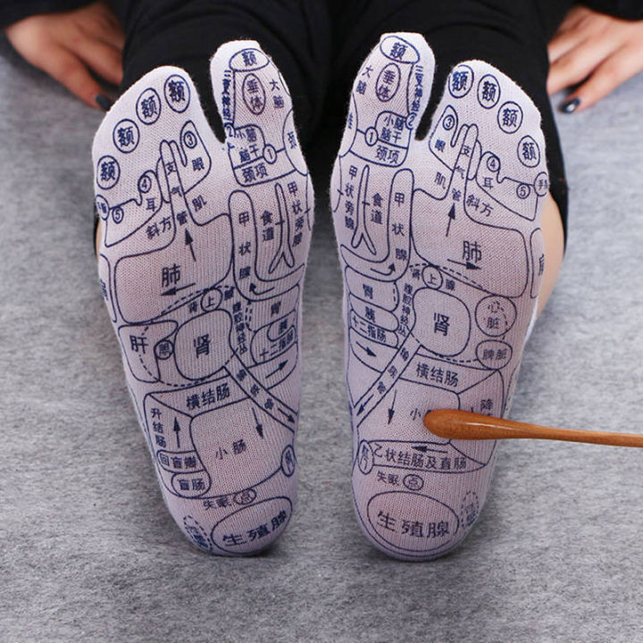 1pair Acupoint Massage Socks Cotton Illustration Acupuncture Points ...