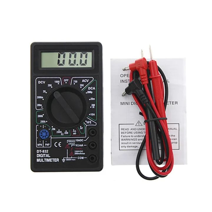 Professional DT832 Digital Multimeter LCD DC AC Voltmeter Ammeter Ohm ...