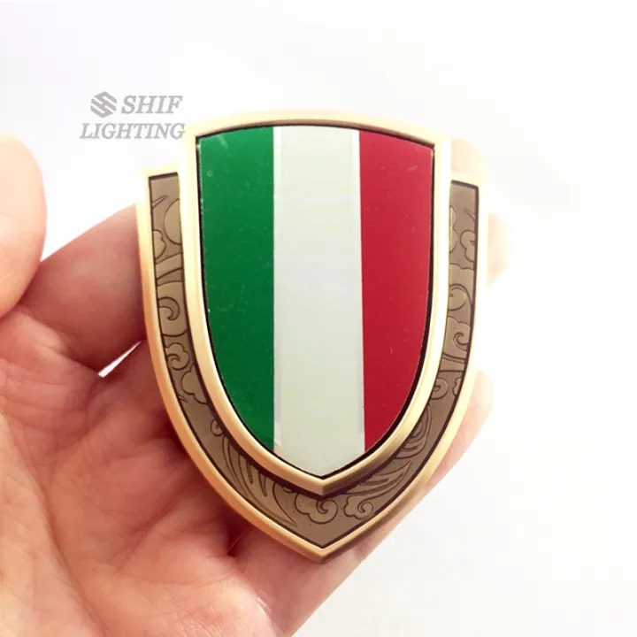 1 x Metal ITALY National Flag Logo Car Auto Decorative Side Rear Emblem ...