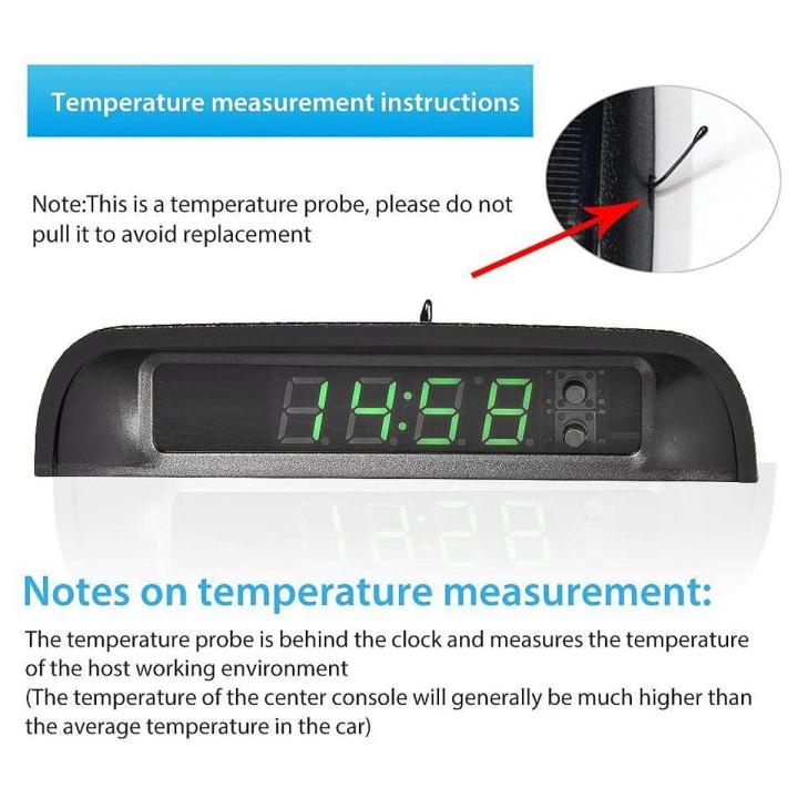 Car Clocks with Night Display Thermometer Auto Internal Stick-on ...