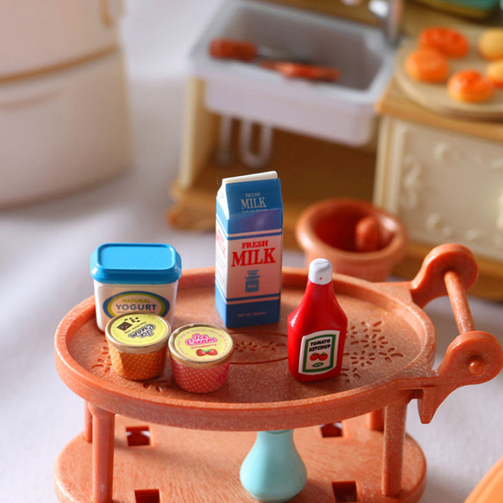 5 pcs/set Dollhouse tomato sauce iced yogurt miniature food toy model ...