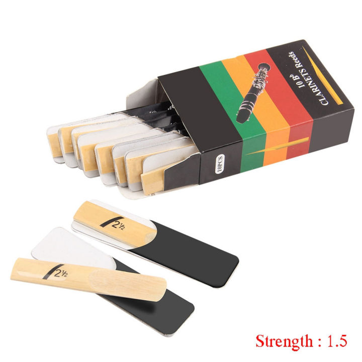 10pcs Clarinet Reeds Set Bb Tone Strength 1.5/2.0/2.5/3.0/3.5/4.0 Wind ...