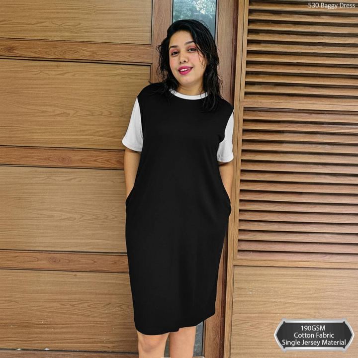 530 Baggy Dress Women Dress Lady Girls Woman Ribbed Elegant Rib Short ...