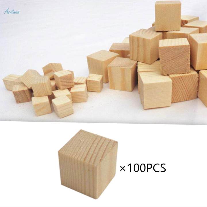 100Pcs Wooden Blocks Kids Learning Solid Wood Cubes for | Daraz.lk