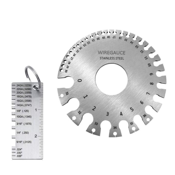 0-36 Round AWG SWG Wire Gauge Thickness Ruler Gauge Diameter Stainless ...