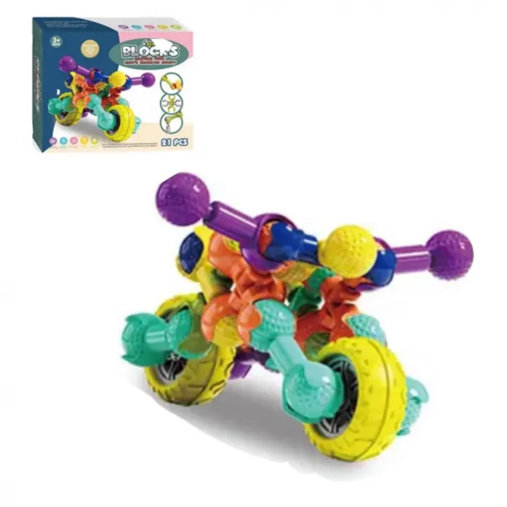 DIY Blocks Motorcycle - 21 Pcs Assembly Building Blocks Set for ...