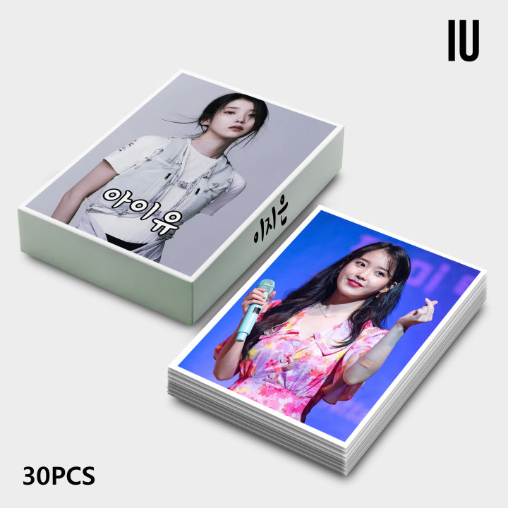 IU KPOP Lee Ji-eun Photocards Collectible Glossy LOMO Sticker Card Pack ...