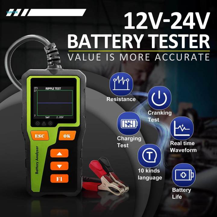 Portable Car Battery Tester Automotive Battery Load Tester Testing ...