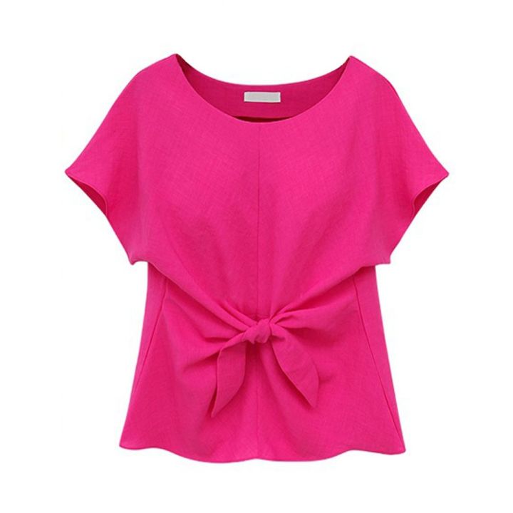 Ladies Pink Color Blouse With Tie Waist | Daraz.lk