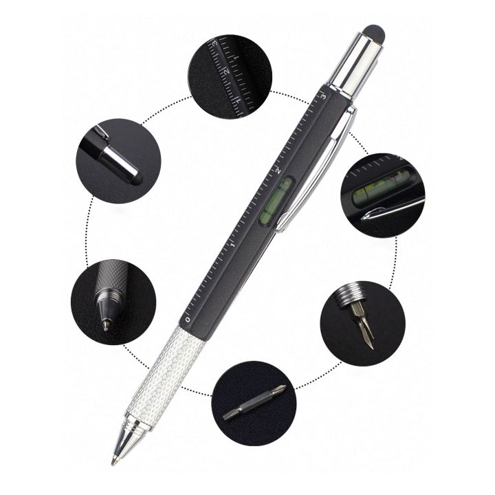 Multi Function ball Pen Tool 6 in 1 Multi Purpose Stylus pen Gadget ...