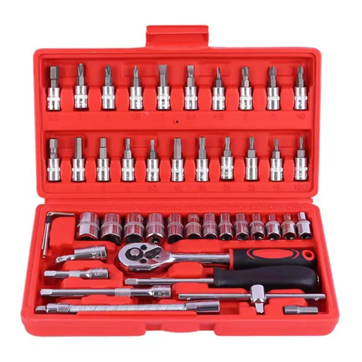 1/4 Inch Socket Kit with Quick Release Ratchet, Screwdriver Set, Car ...