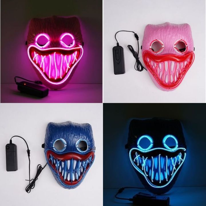 New Glowing LED Neon Light Masks Horror Cosplay Halloween Masks ...