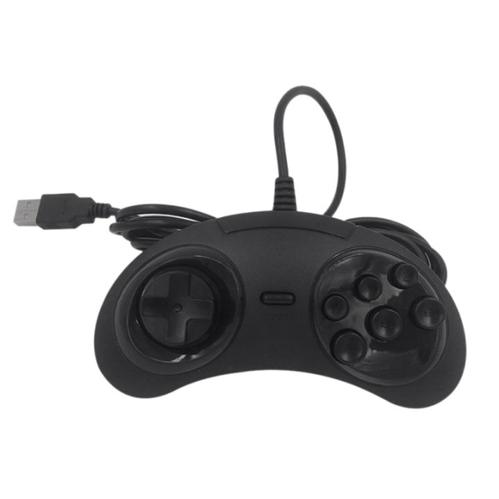 USB Gamepad Game Controller 6 Buttons For SEGA USB Gaming Joystick Holder For PC MAC Mega Drive ...