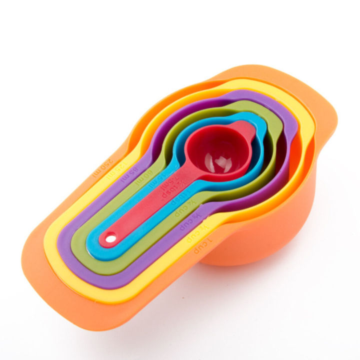 6 Piece Multi-Coloured Measuring Cup And Spoon Set | Daraz.lk