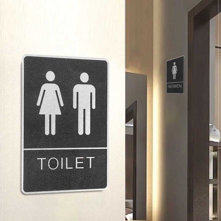 Bathroom Acrylic Label Self-adhesive Wall Mounted Toilet Guide Sticker ...