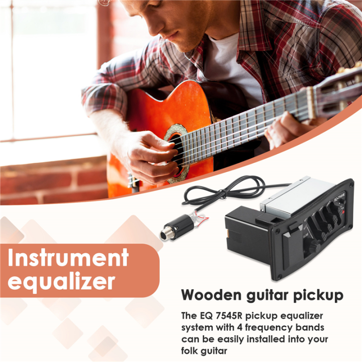 4-Band EQ Equalizer Piezo Pickup for EQ-7545R Guitar Amplifier Tuner ...