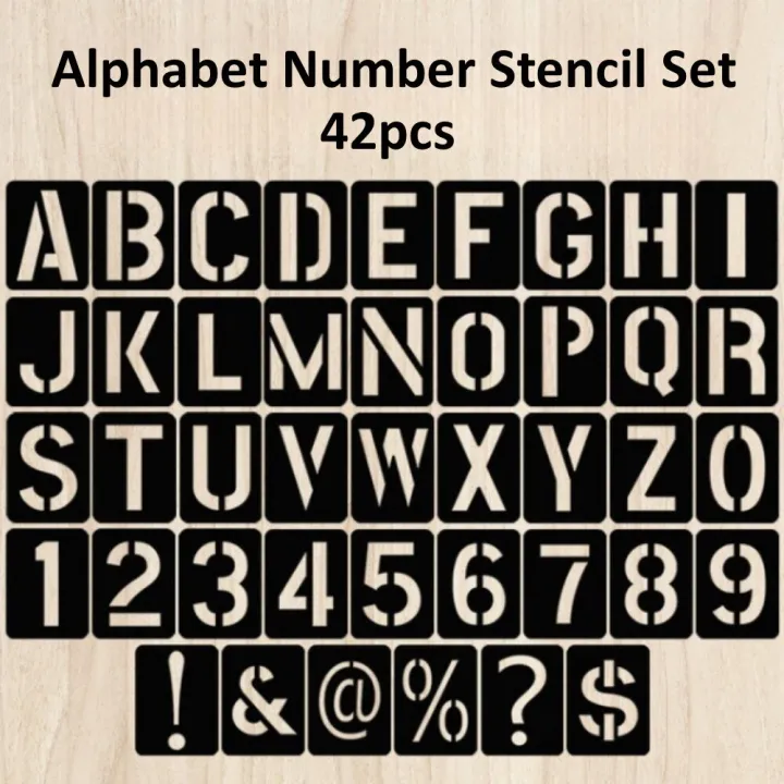 42pcs Alphabet Number Stencil Set DIY Craft Layering Stencils Painting ...