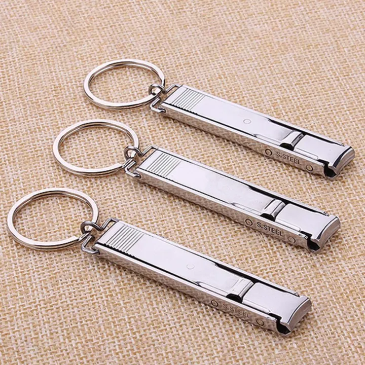 Practical Nail Trimmer with Keychain Fine Texture Folding Nail Clippers ...