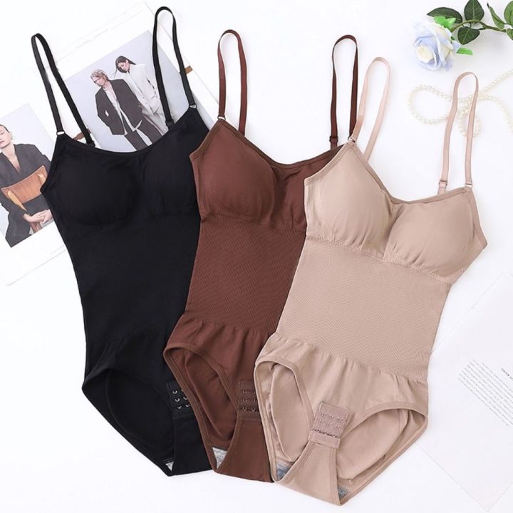 Soft Thong Leotard Women's Shapewear Round Neck Tummy Control Slim Fit ...