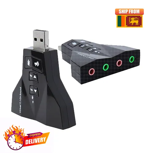 USB Sound Card Adapter External Virtual 7.1 Channel 3D Sound Card ...