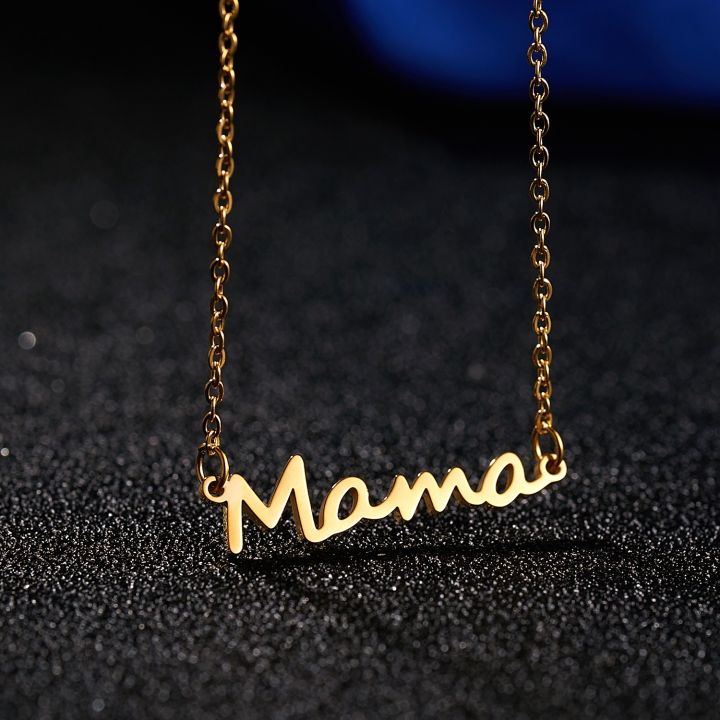 Mother's Day Mom Letter Mama Pendant Necklace for Women Mom Badge ...