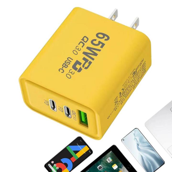 Qc 3.0 65w Usb Pd Fast Charge Type C For Charger With 3 Ports Adapter ...