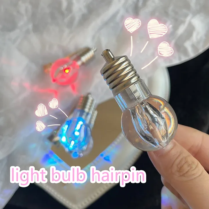 Luminous Light Bulb Hairpin Creative Bar Dancing Led Bangs Clip Fashion ...