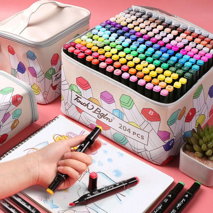 【HOT】 Manga 40/60/80 Colored Marker Set Maeker Colors Double Head Bag ...