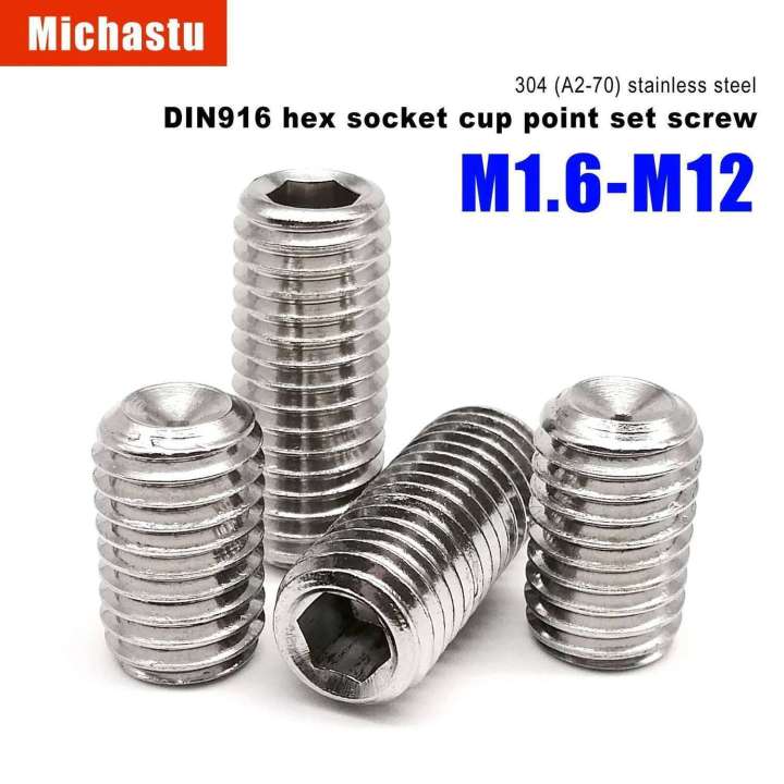 5/10/50pcs M1.6 M2 M2.5 M3 M4 M5 M6 M8 M10 M12 DIN916 Hexagon Socket ...