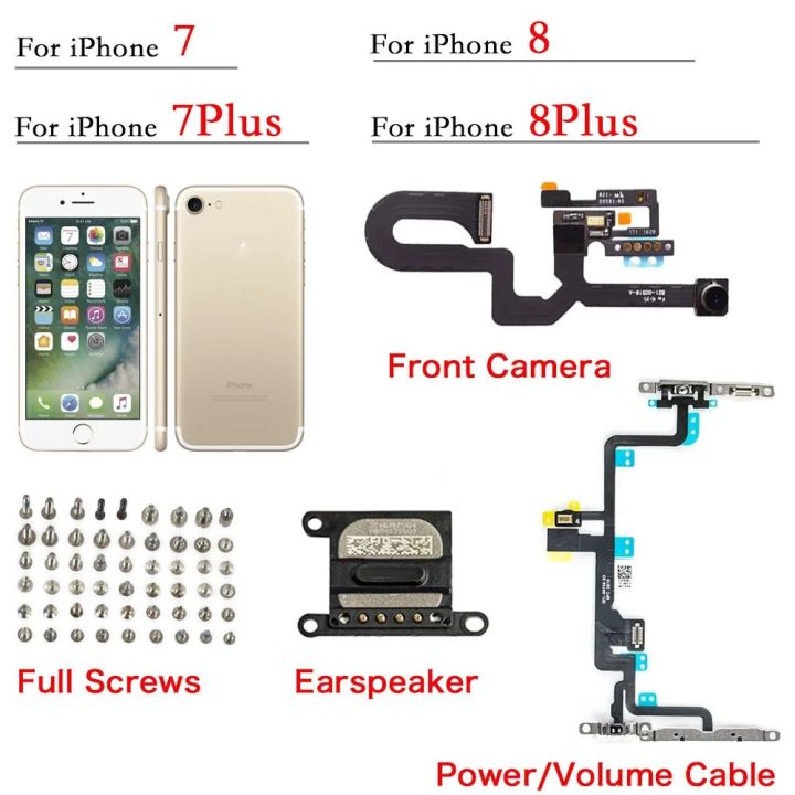 Front Camera Flex For iPhone 7 7P 8 Plus Power Volume Flex Cable With ...