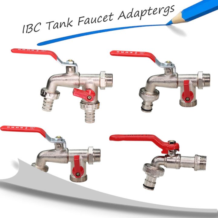Garden 2-Way 1-Way Irrigation Connector 1/2'' Ibc Water Faucet Adapter ...