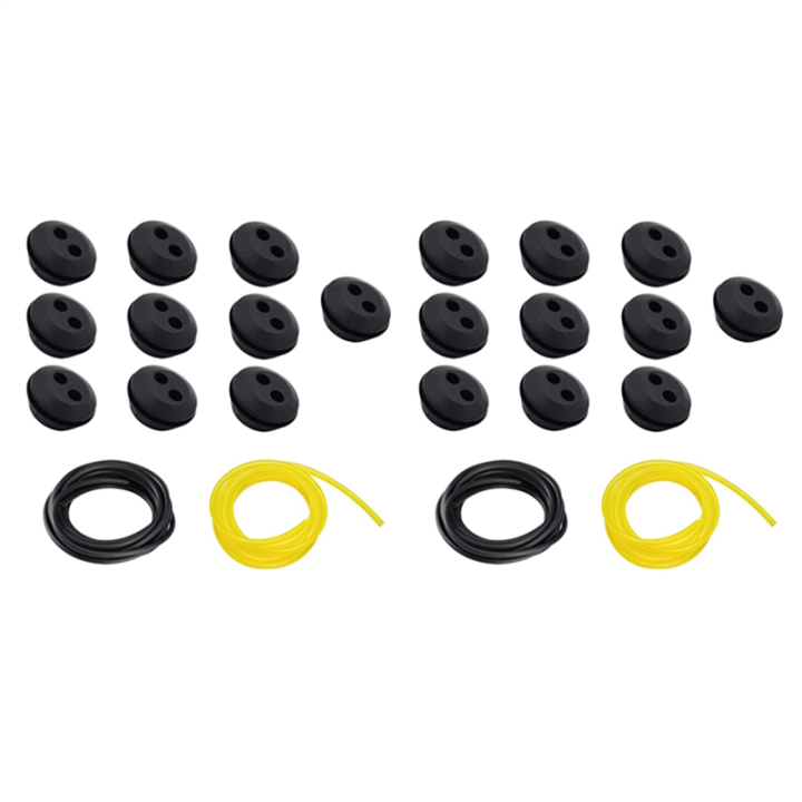 20 Pcs 2 Holes Fuel Tank Grommet Rubber with Fuel Line Pipe for Brush ...