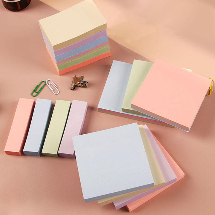 100pcs Morandi Solid Color Sticky Notes Memo Pad Index Sticker Bookmark ...