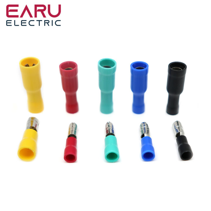 50pcs Red Blue Yellwo Male Female Connector Insulating Joint Terminals ...