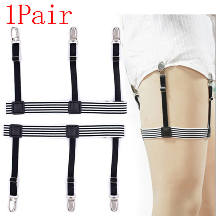 2pcs Mens Elastic Adjustable Shirt Stays Garters Leg Suspenders Holders ...